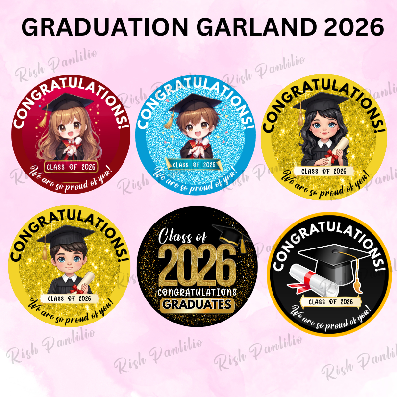 Graduation Garland 2026 Center Piece - A4 SIZE / 12PCS PER PAGE - RISH ...
