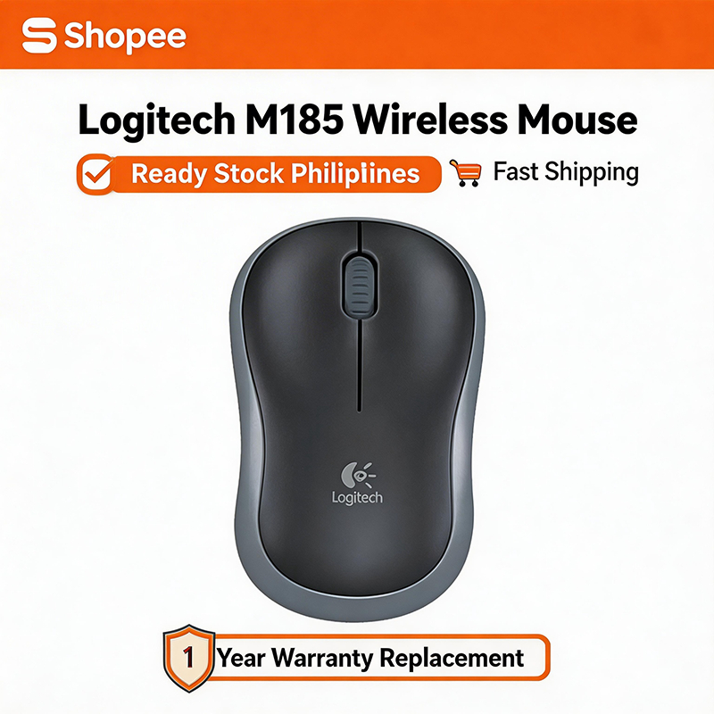 Logitech M185 Compact Wireless Mouse 2.4GHz USB Nano Receiver Portable ...