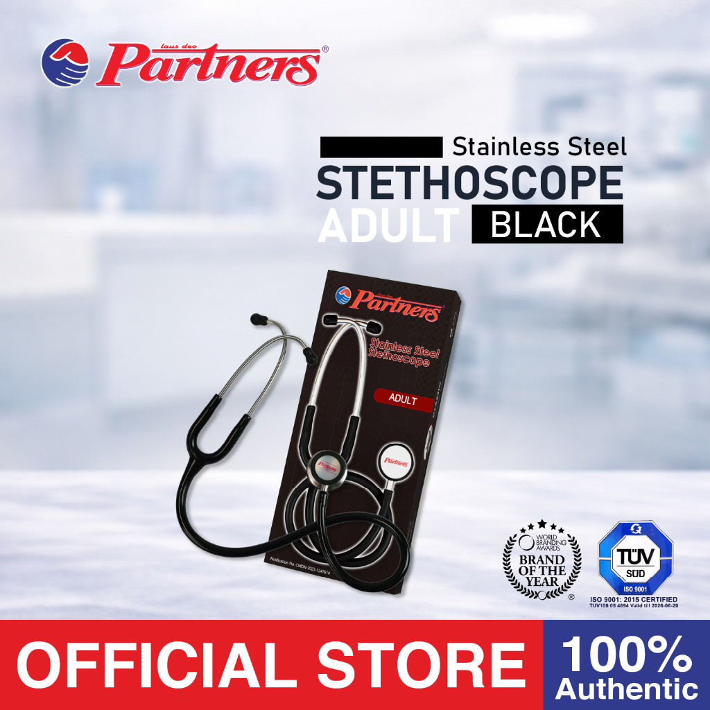 Partners Stethoscope Adult Black Without free Earpiece and Diaphragm ...
