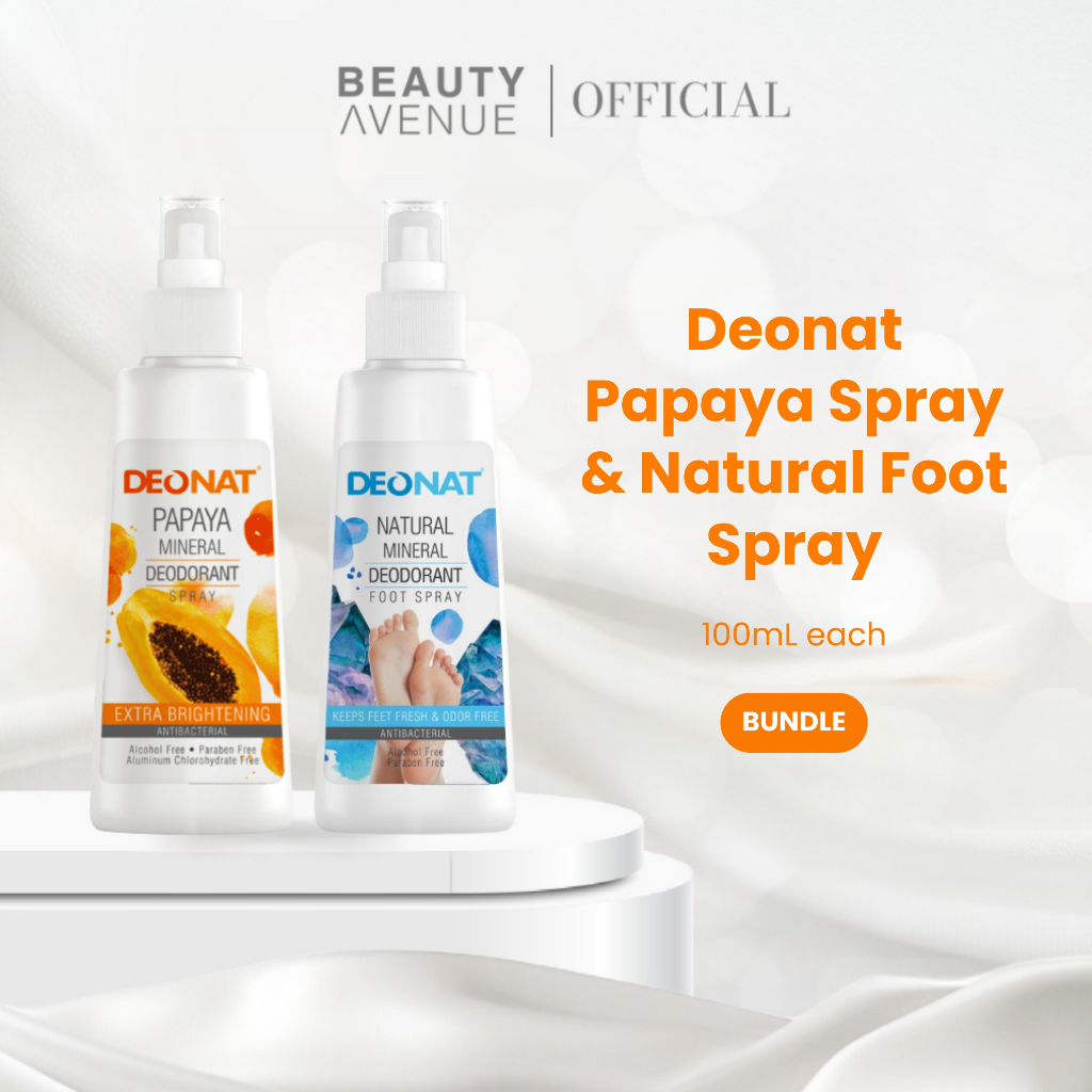Deonat Papaya Mineral Deodorant Spray 100ml and Deonat Natural Foot ...