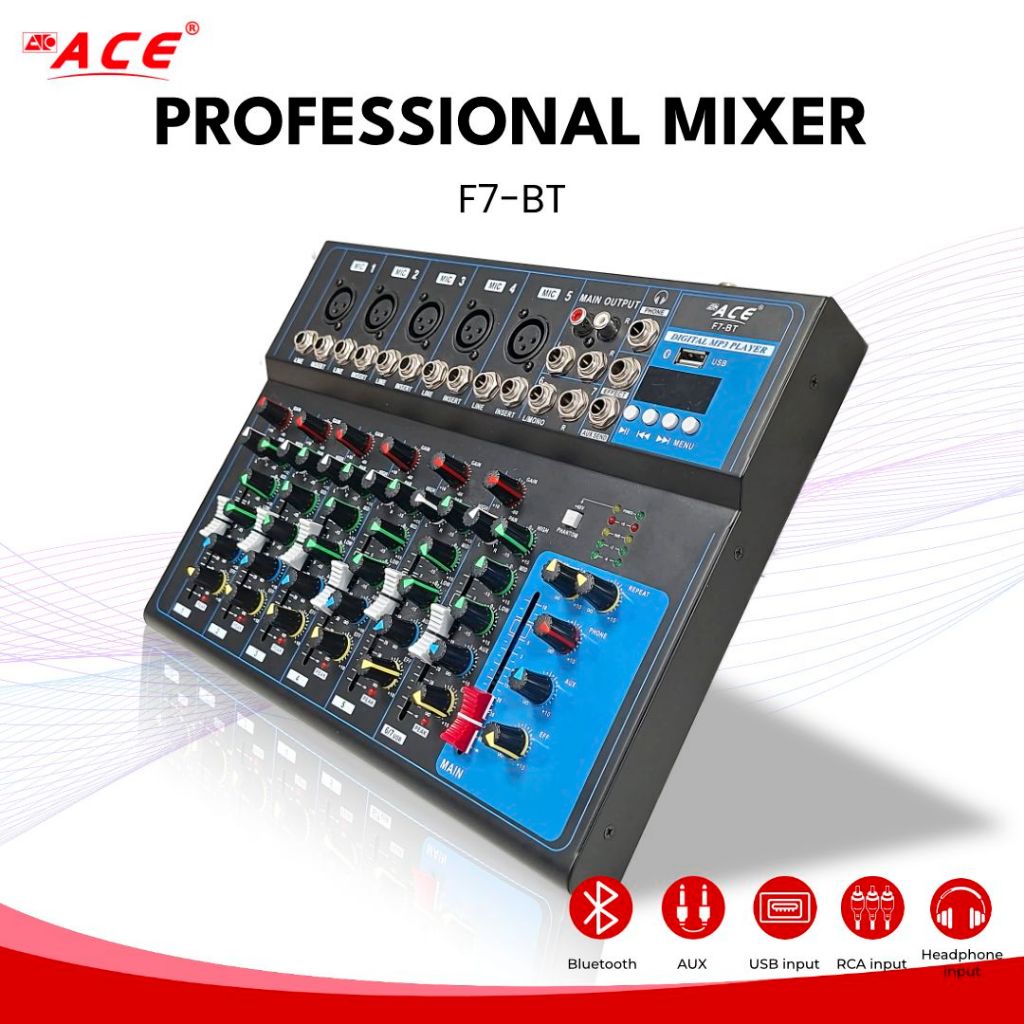 ACE F7-BT Professional 7-Channel Mixer | Shopee Philippines