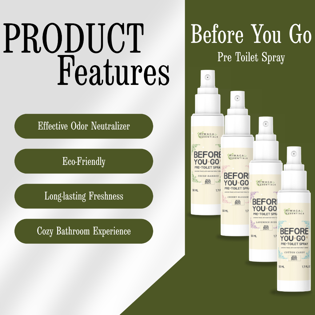 Hiwaga | Pre-Toilet Poop Spray Before You Go Deodorizer Spray, Eco ...