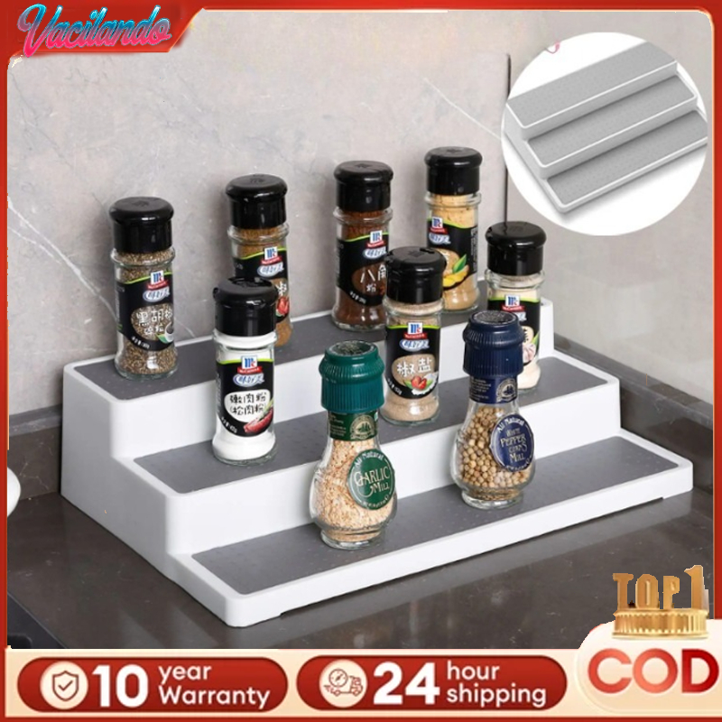 3 Tier Spice Seasoning Riser Display Rack Kitchen Spice Jars Storage ...