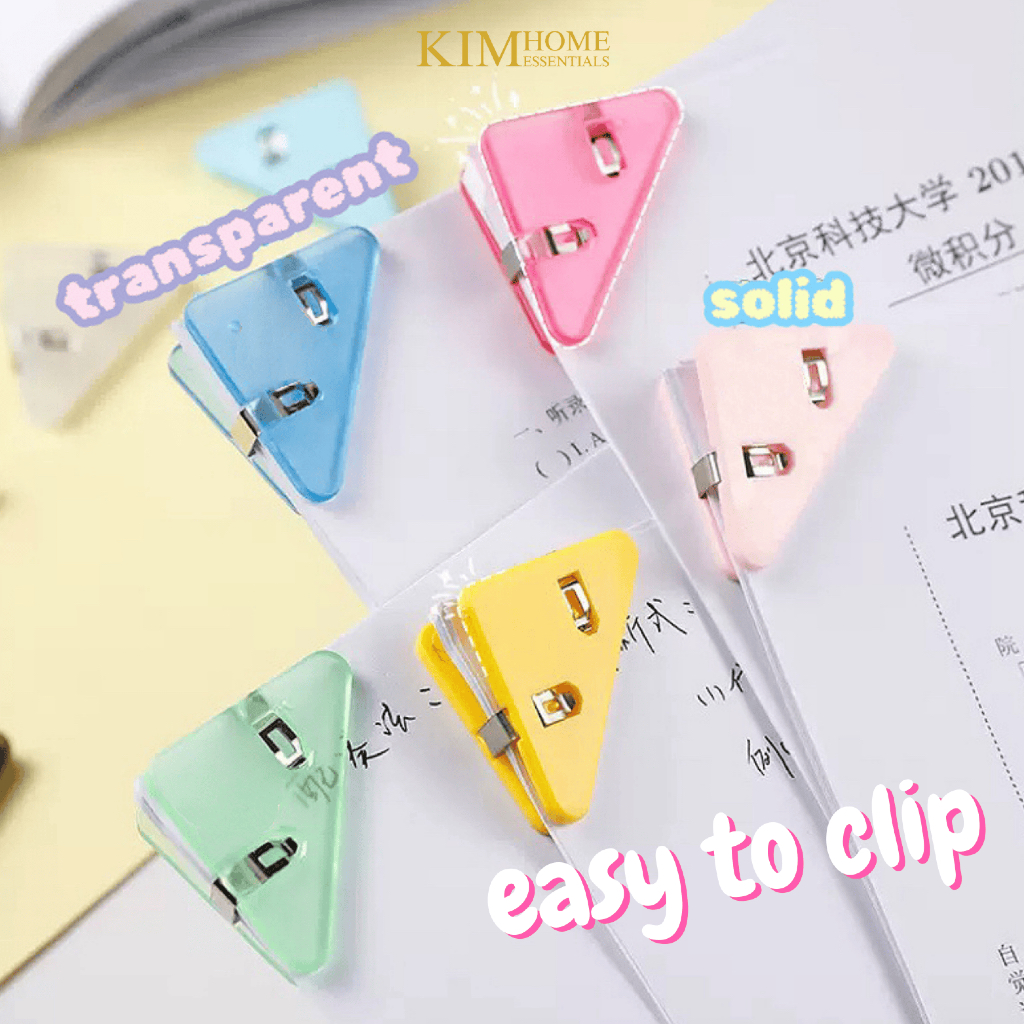 KIMHOME corner clip paper binder no hole push clamp right angle clip ...