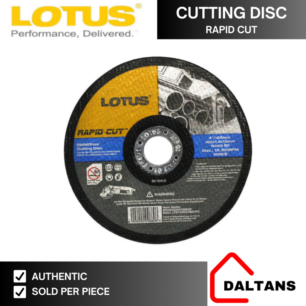 LOTUS CUTTING DISC 4" FOR GRINDER SUPER THIN 1MM | RAPID CUT (SOLD PER ...