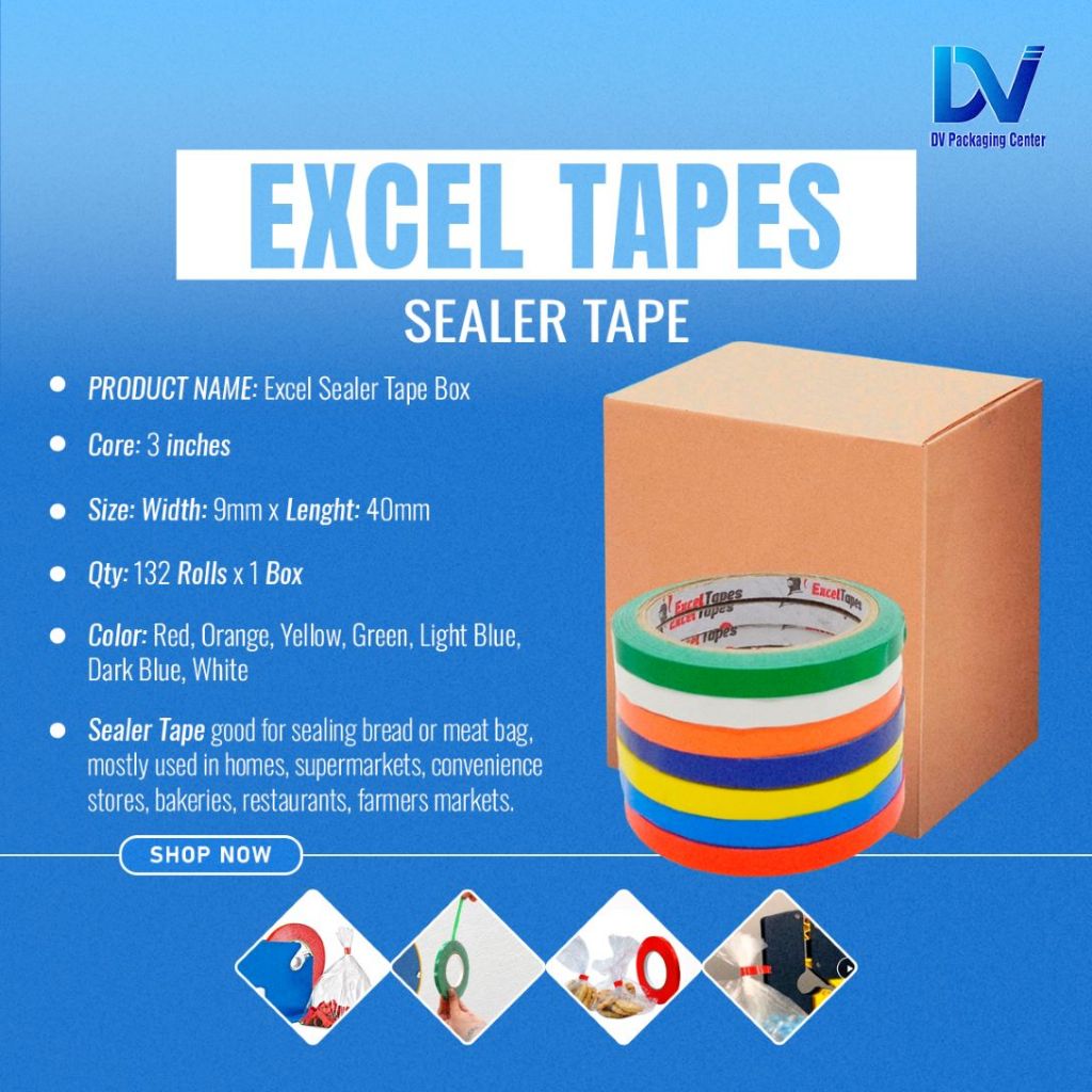 Sealer Tape 9mm x 40m (132 rolls per Box) | Shopee Philippines