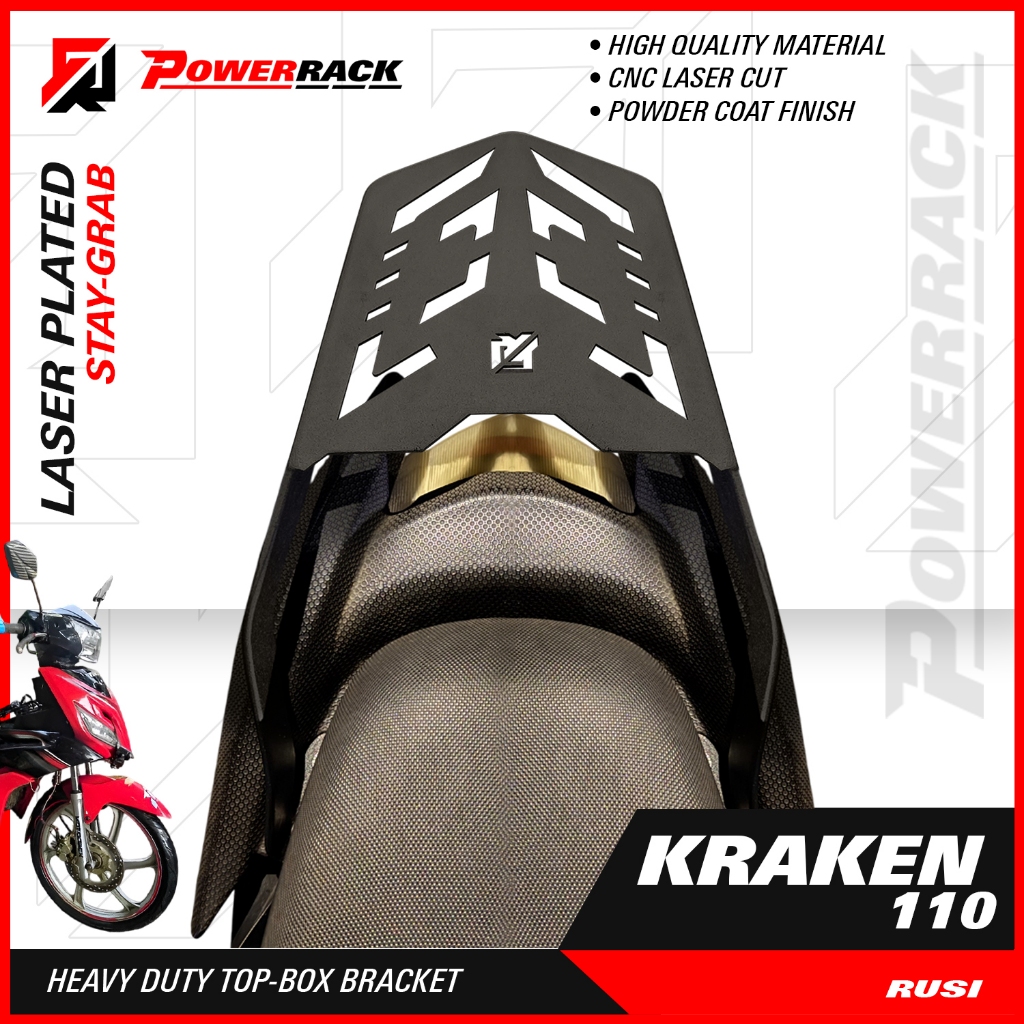 RUSI KRAKEN 110 STAY GRAB TOP BOX BRACKET/POWDER COATED ACCESSORIES ...