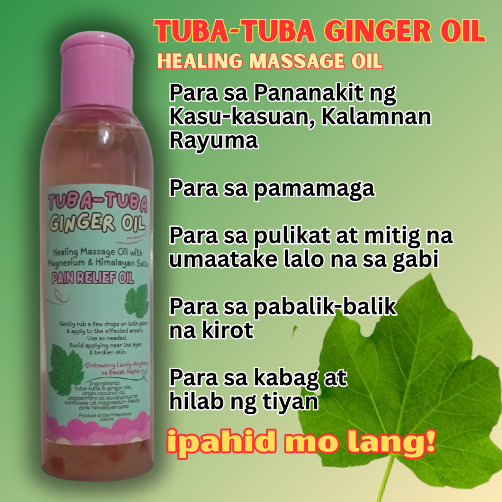Tuba Tuba Ginger Oil Herbal Oil Massage Oil Pain Relief | Shopee ...