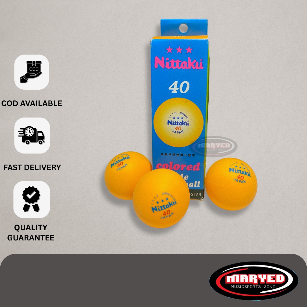 Nittaku 40 Japan Colored Table Tennis Ball Yellow 3pieces/1piece ...