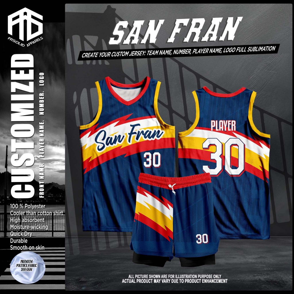 SAN FRAN customized basketball sando and short full subli for adult and ...