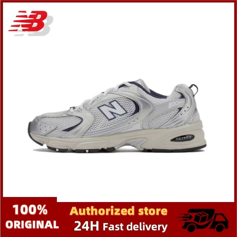 NB 530 Non Slip Low Cut Casual Sports Shoes in Rice White Silver Unisex ...