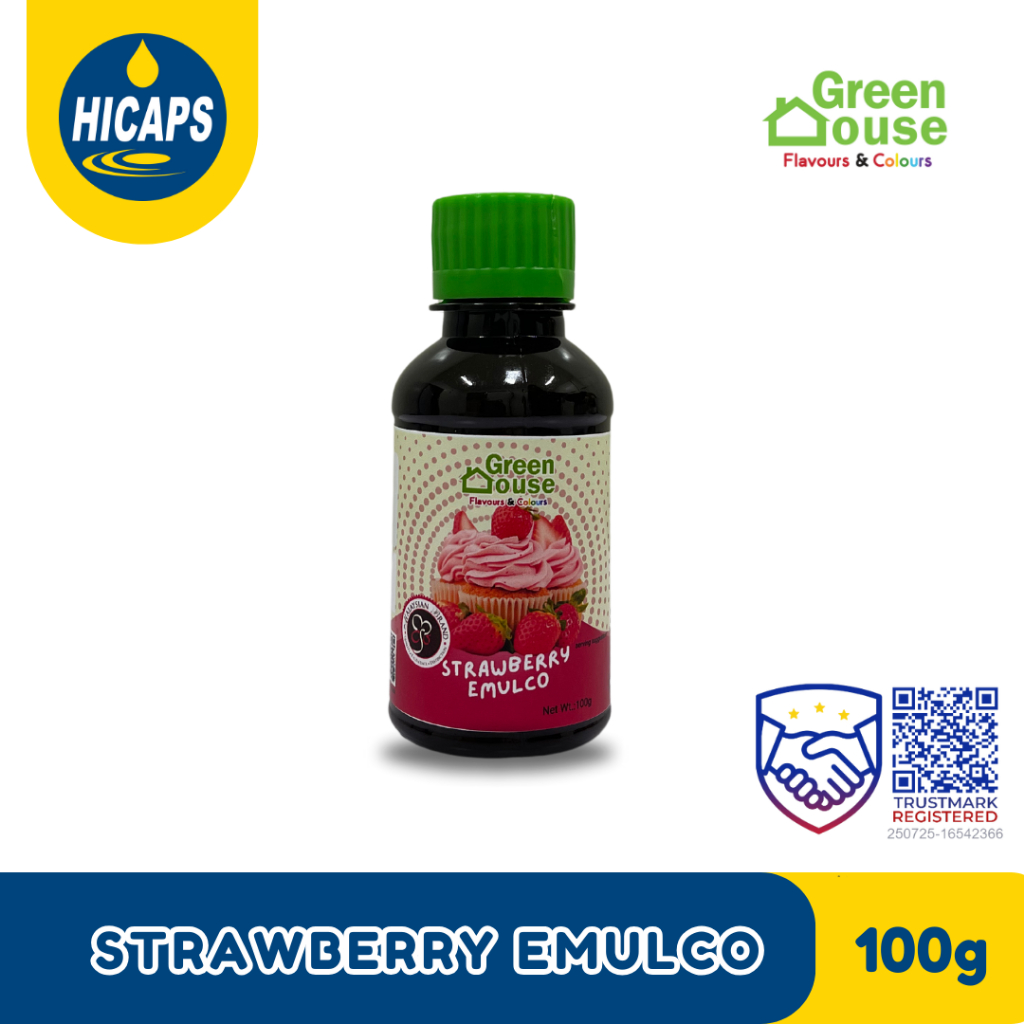 Hicaps Green House Strawberry Emulco 100g (Flavor And Color) | Shopee ...