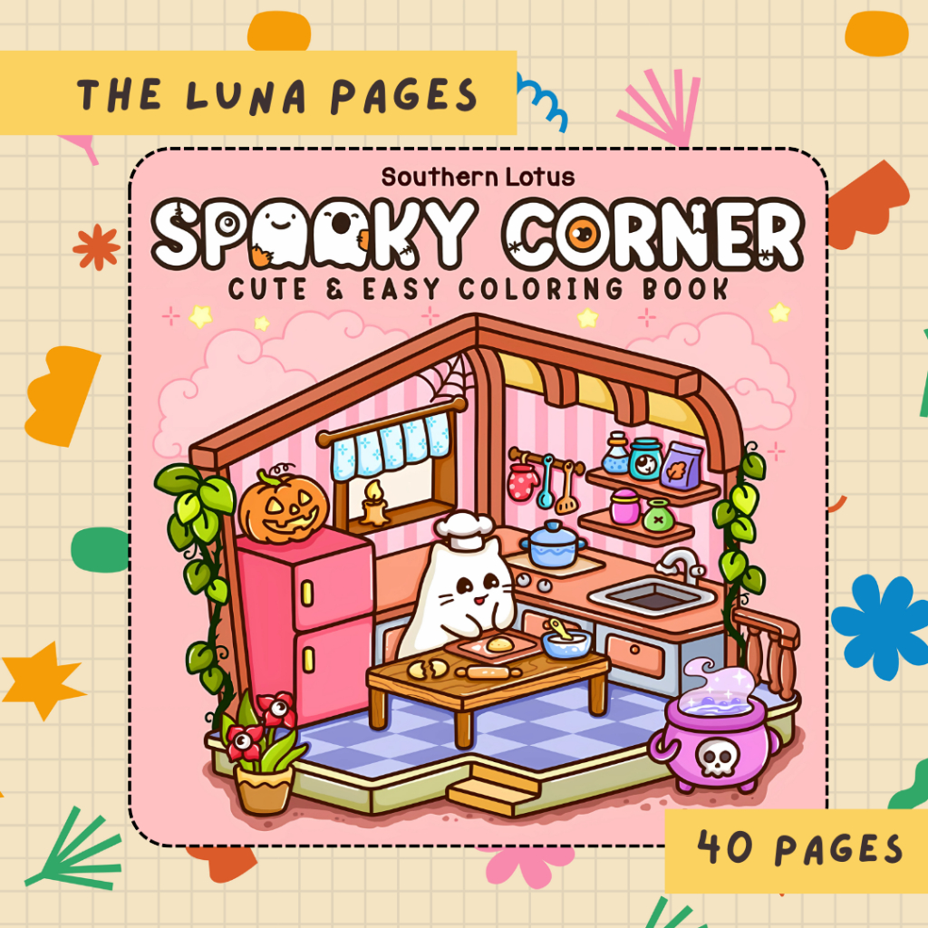Spooky Corner: Coloring Book for Adults and Teens Featuring Hygge ...