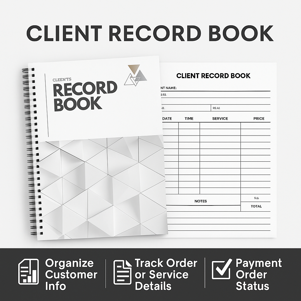 Client Management Record Book – Track Clients, Appointments, Services ...