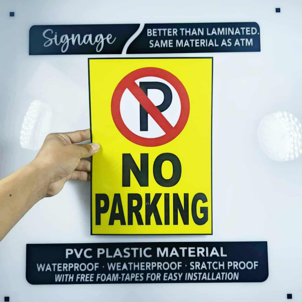 SIGNAGE - NO PARKING - PVC PLASTIC MATERIAL SIGNAGE | Shopee Philippines
