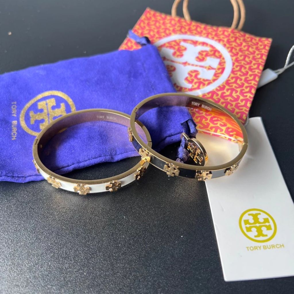 Tory Burch Logo Bangle Bracelet (ORIGINAL) | Shopee Philippines