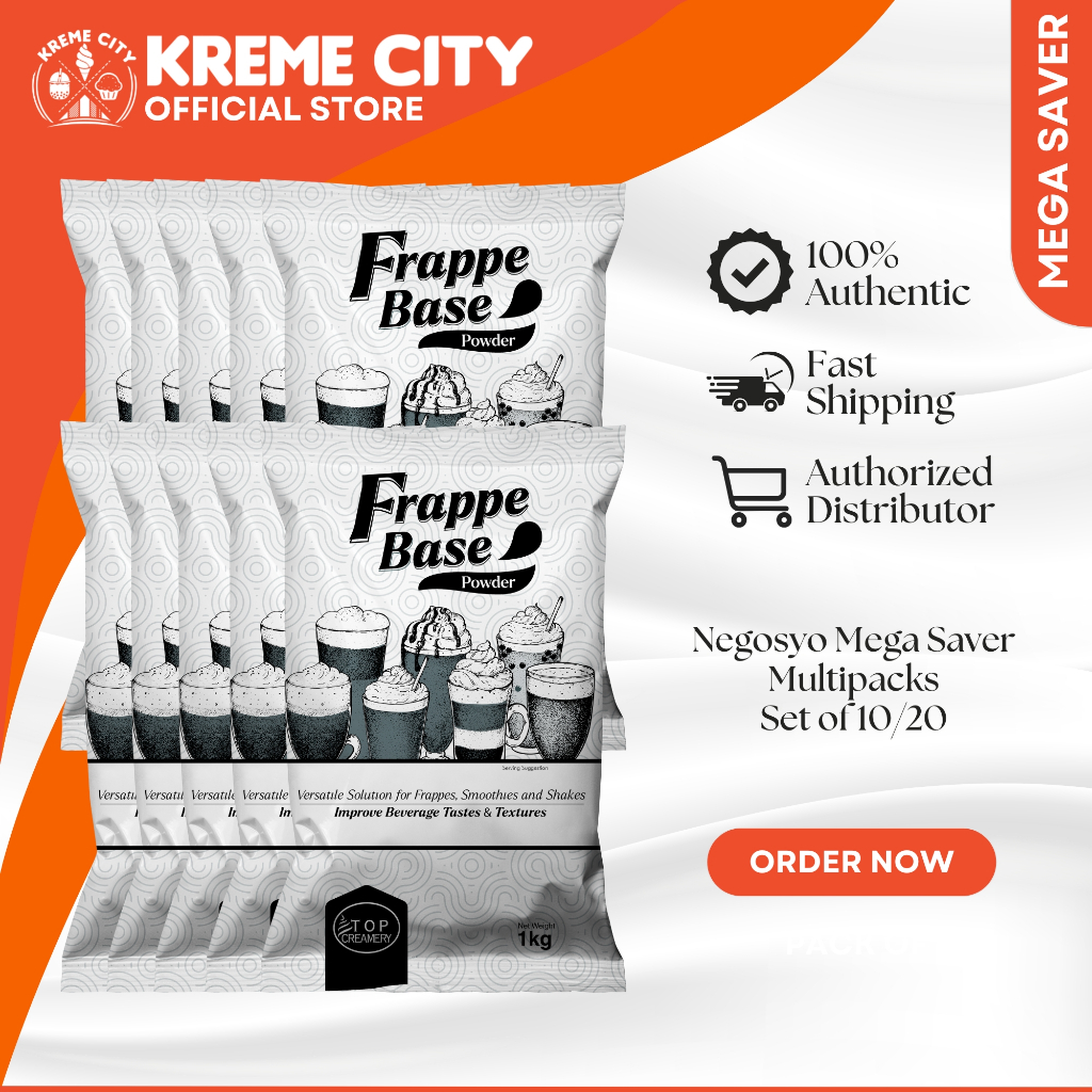 TOP Creamery Negosyo Mega Saver Frappe Base Powder 1kg | Set of 10/20 ...
