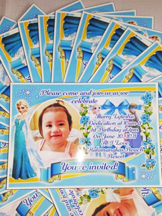 FROZEN Invitation (FreeLayout) 3r size party birthday christening ...
