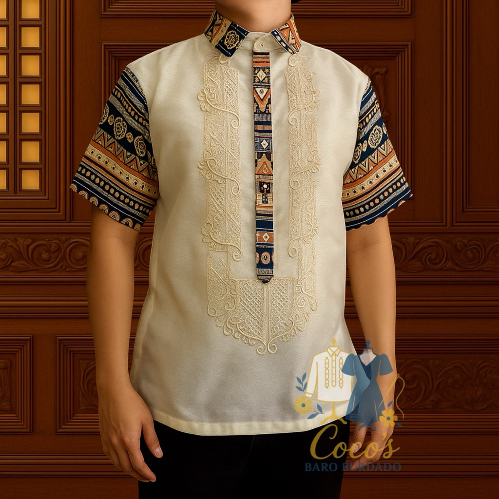 Ethnic Fusion Polo Barong Tagalog (Cordillera Batik Design) | Shopee ...