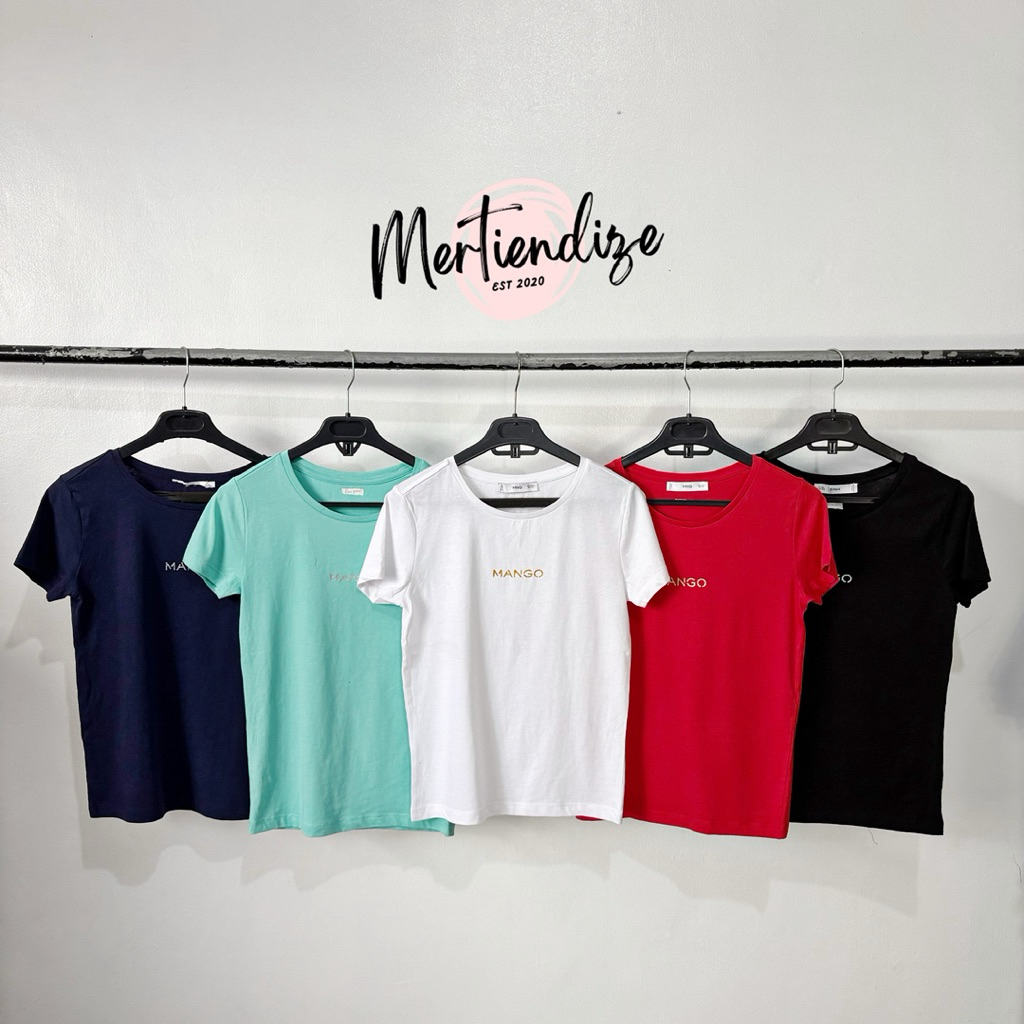 Mango Basic Logo tshirt -- More Colors | Mertiendize | Shopee Philippines