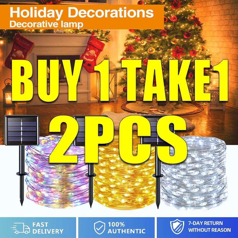 Buy 1 Take 1=2Pcs Solar Christmas Lights Outdoor Waterproof Solar ...