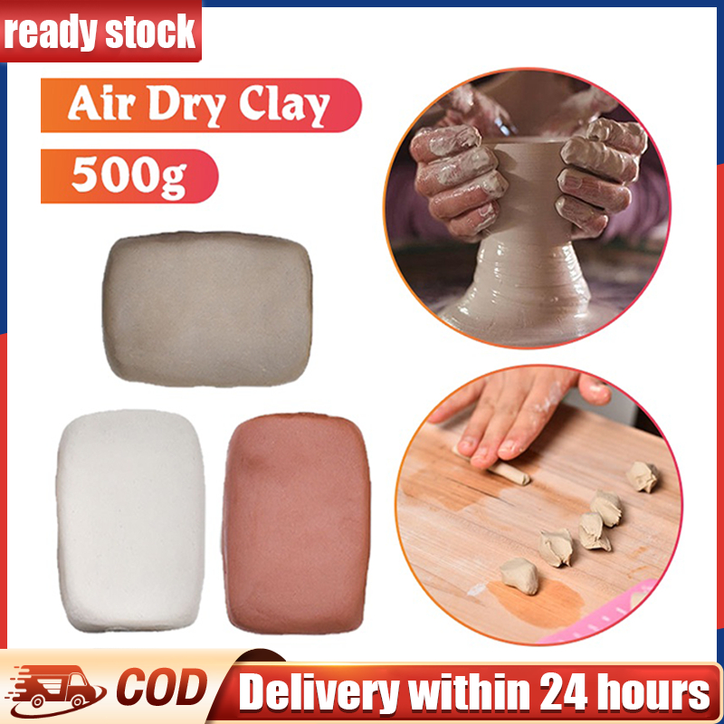 500g Pottery Clay Air-Hardening Modeling Clay Natural Air-Dry Non-Toxic ...