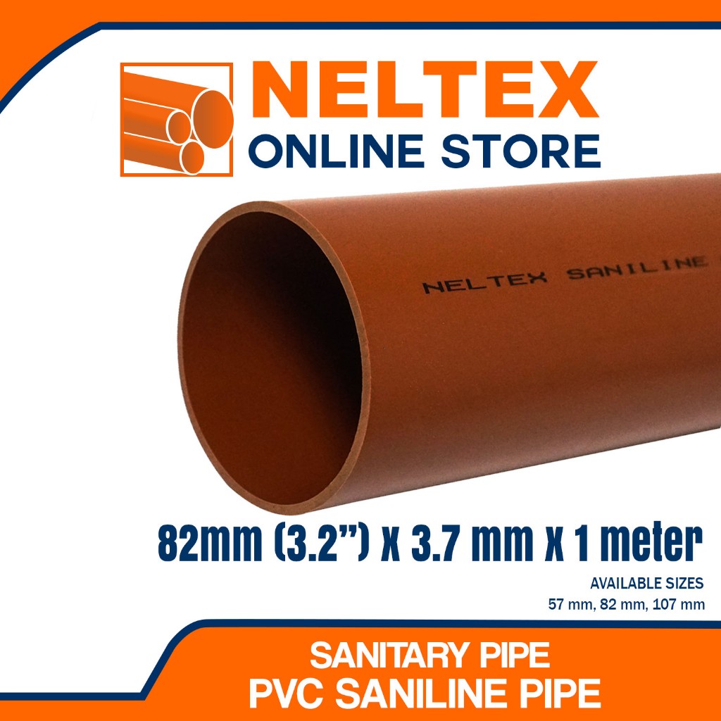 Neltex Saniline PVC Sanitary Pipes 82mm (3'') x 1meter | Shopee Philippines