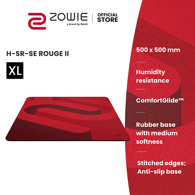 BenQ ZOWIE H-SR-SE Rouge II Extra Large Red Esports Gaming Mouse Pad ...