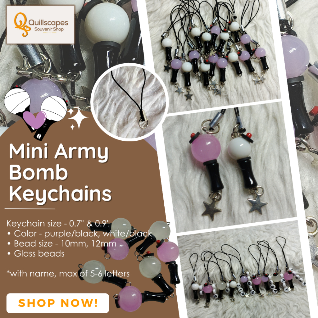 BTS Mini Army Bomb Keychain - Inspired/Glass beads | Shopee Philippines
