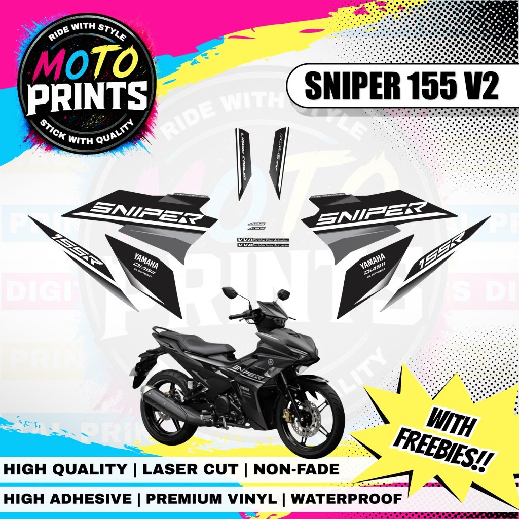 YAMAHA SNIPER 155 V2 2025 STOCK DECALS STICKER (WATERPROOF, LAMINATE ...