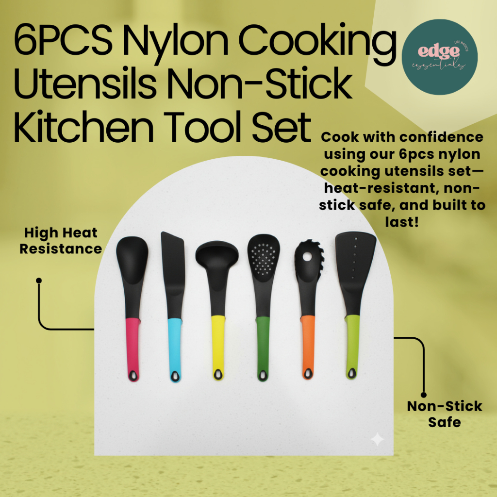 6PCS Nylon Cooking Utensils Set Non-Stick Kitchen Tool Set – Spatula ...