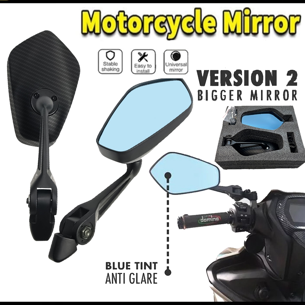 MOTORCYCLE SIDE MIRROR V2 STREET KING ANTI-GLARE STREET KING ADJUSTABLE ...