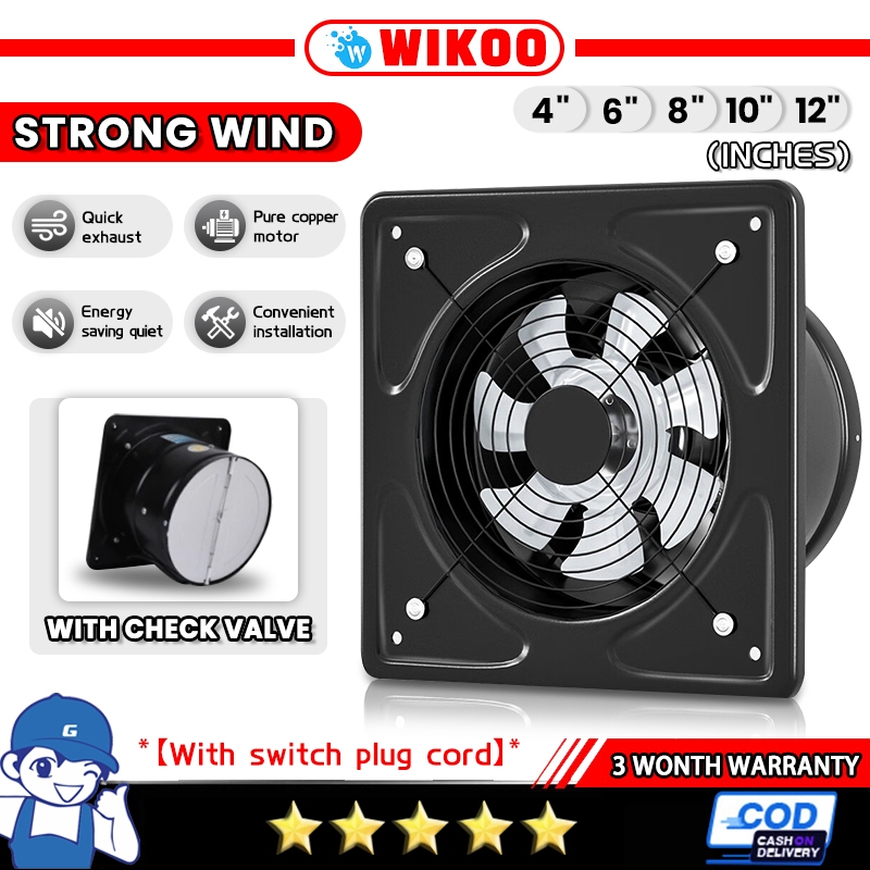 Exhaust Fan 4/6/8/10/12 Inch Home Oil Fume Exhaust Fan Room Ventilation ...