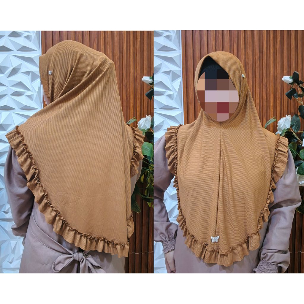 SO- PRETTY INSTANT RAFFLES HIJAB with butterfly rhinestone | Shopee ...