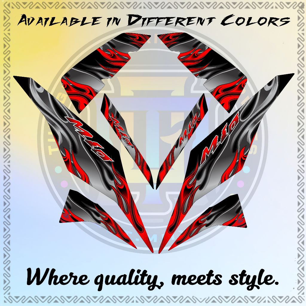 MIO I 125 MODERN FIRE DECALS - PREMIUM LAMINATED STICKER | Shopee ...