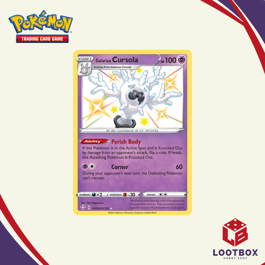 Pokemon Card Game: Galarian Cursola (Shiny Rare) - Shining Fates ...