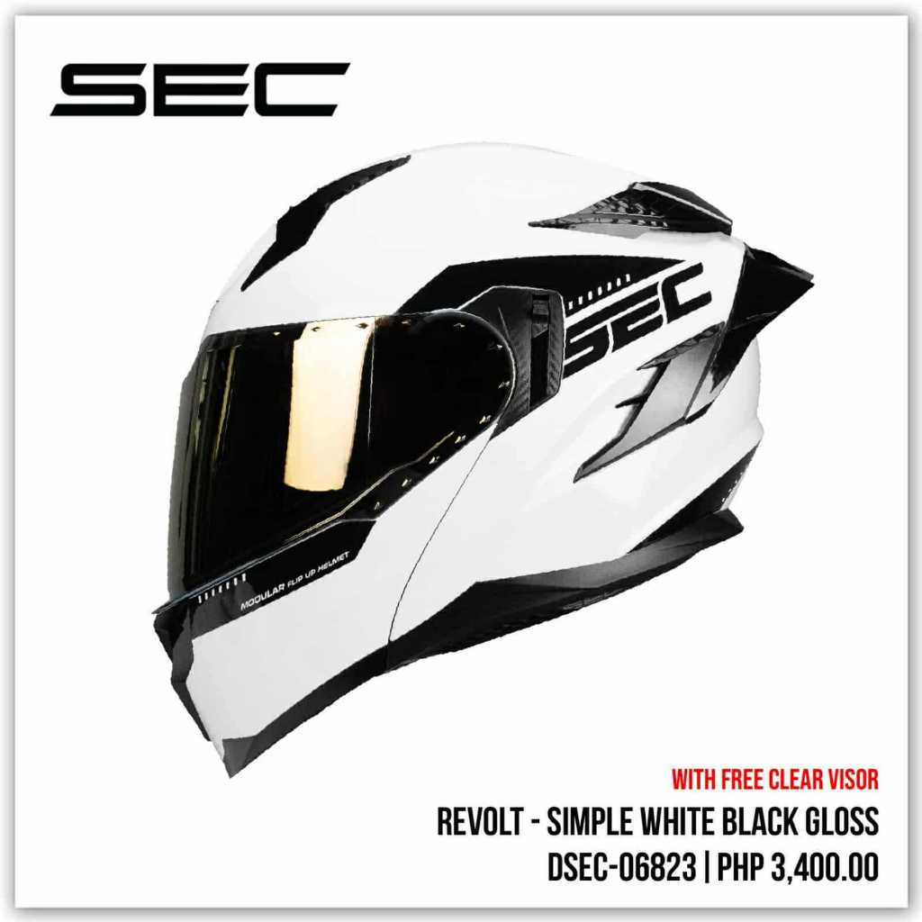 SEC REVOLT 2025 VERSION HELMET (FULL DUAL MODULAR HELMET) WITH FREE ...