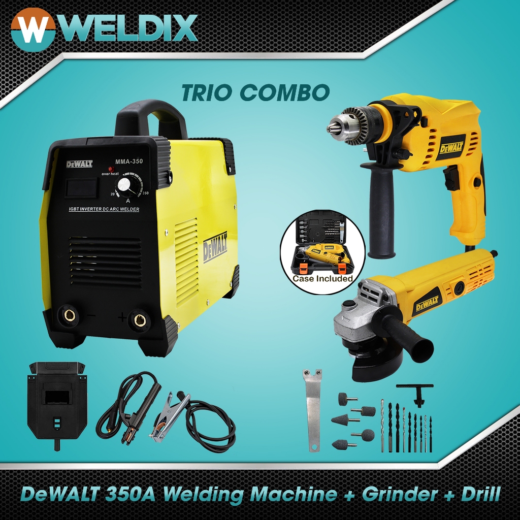 [ TRIO SET ] DW MMA-350 Welding Machine + 2in1 DW Grinder and Drill (A ...