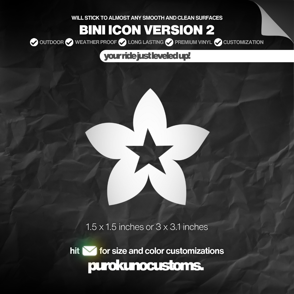 BINI ICON VERSION 2 Cutout Sticker Decal for Motorcycle, Car, and Bike ...