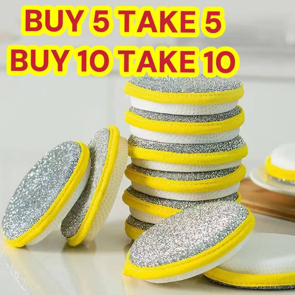20Pcs Double-Sided Dishwashing Sponges Heavy Duty Silver Wire Cleaning ...