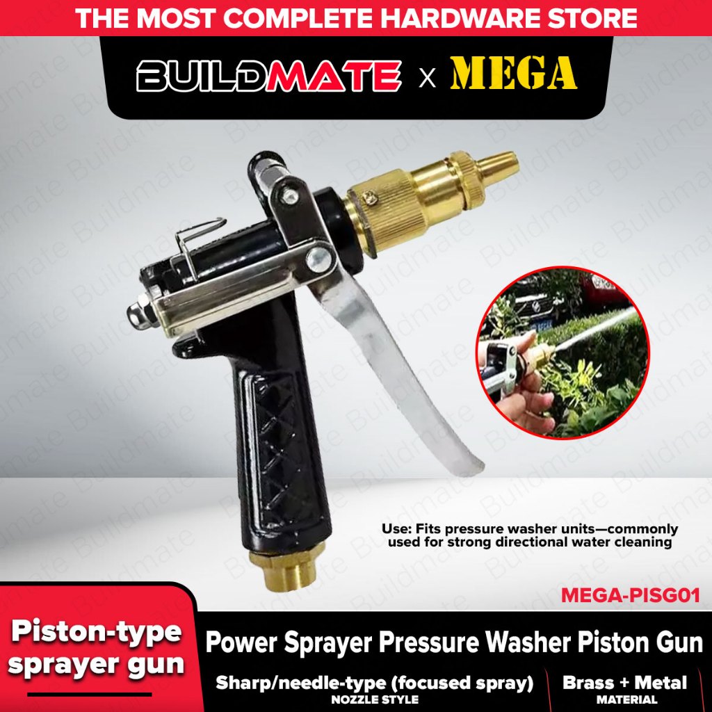 Mega Power Sprayer Pressure Washer Piston Gun - Short Black PISG01 ...