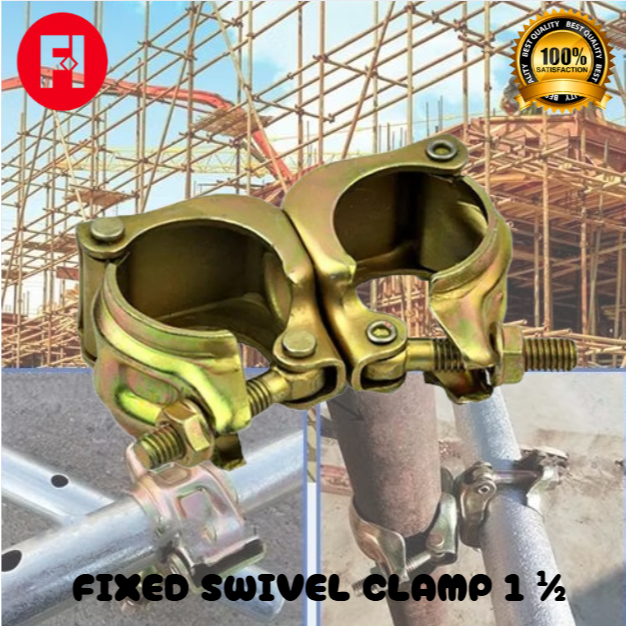 HEAVY DUTY SWIVEL CLAMP SCAFFOLDING FIXED CLAMP 1 1/2 PER BOX (30 PCS ...