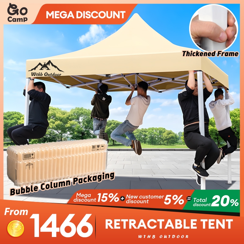 Heavy Duty Retractable Tent 2x2/3x3/3x6M Waterproof Foldable Canopy for ...