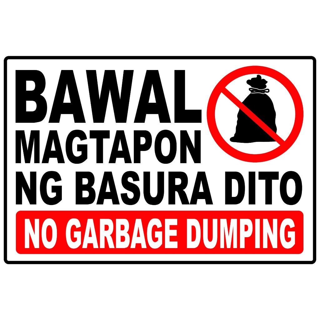 BAWAL MAGTAPON NG BASURA SIGNAGE | Shopee Philippines