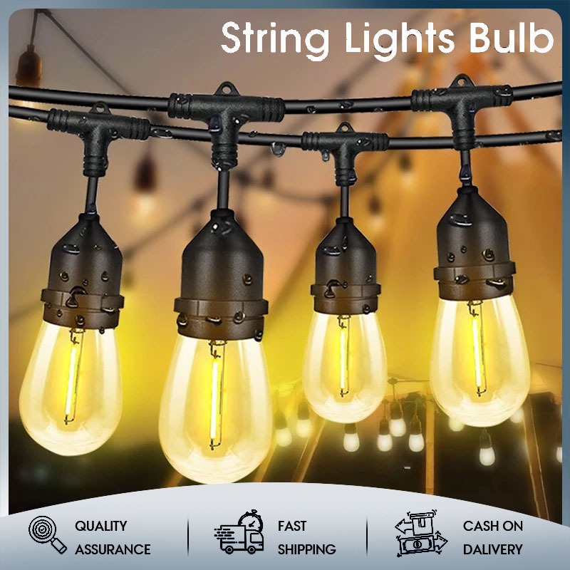10M/30M LED Bulb String Lights Outdoor Lights Waterproof Patio String ...