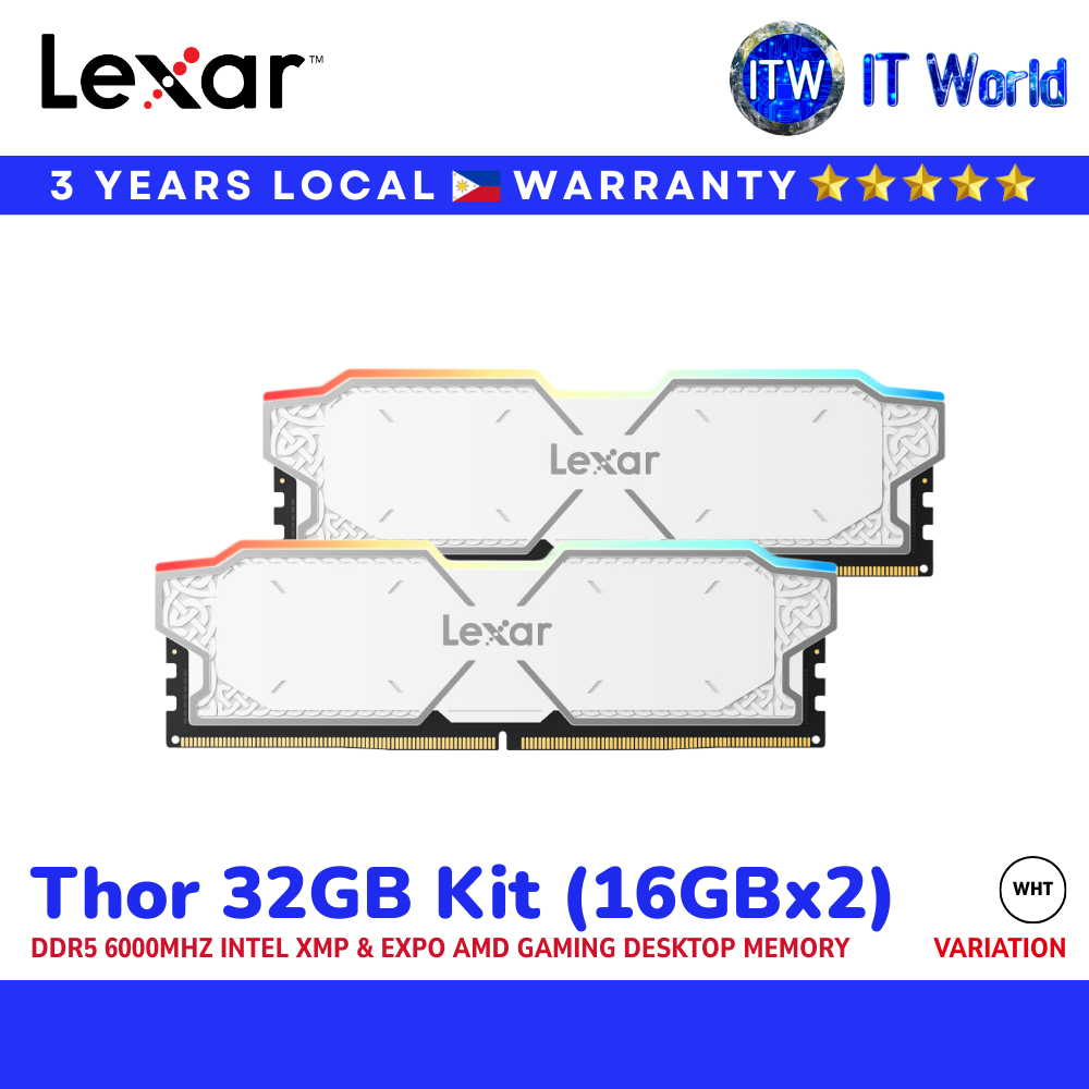 Lexar Thor 32GB Kit | DDR5 6000MHz / Intel XMP & AMD EXPO / RGB Gaming ...