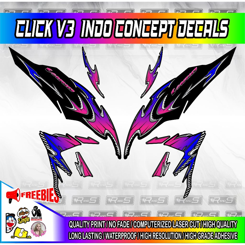 CLICK V3 NEW INDO DECALS HD PRINT ( MORE COLORS AVAILABLE ) | Shopee ...