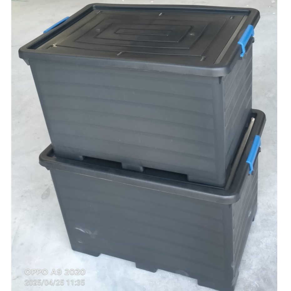 BUY 1 TAKE 1 STORAGE BOX 160L HEAVY DUTY WITH WHEELS STOCK #056 (Black ...