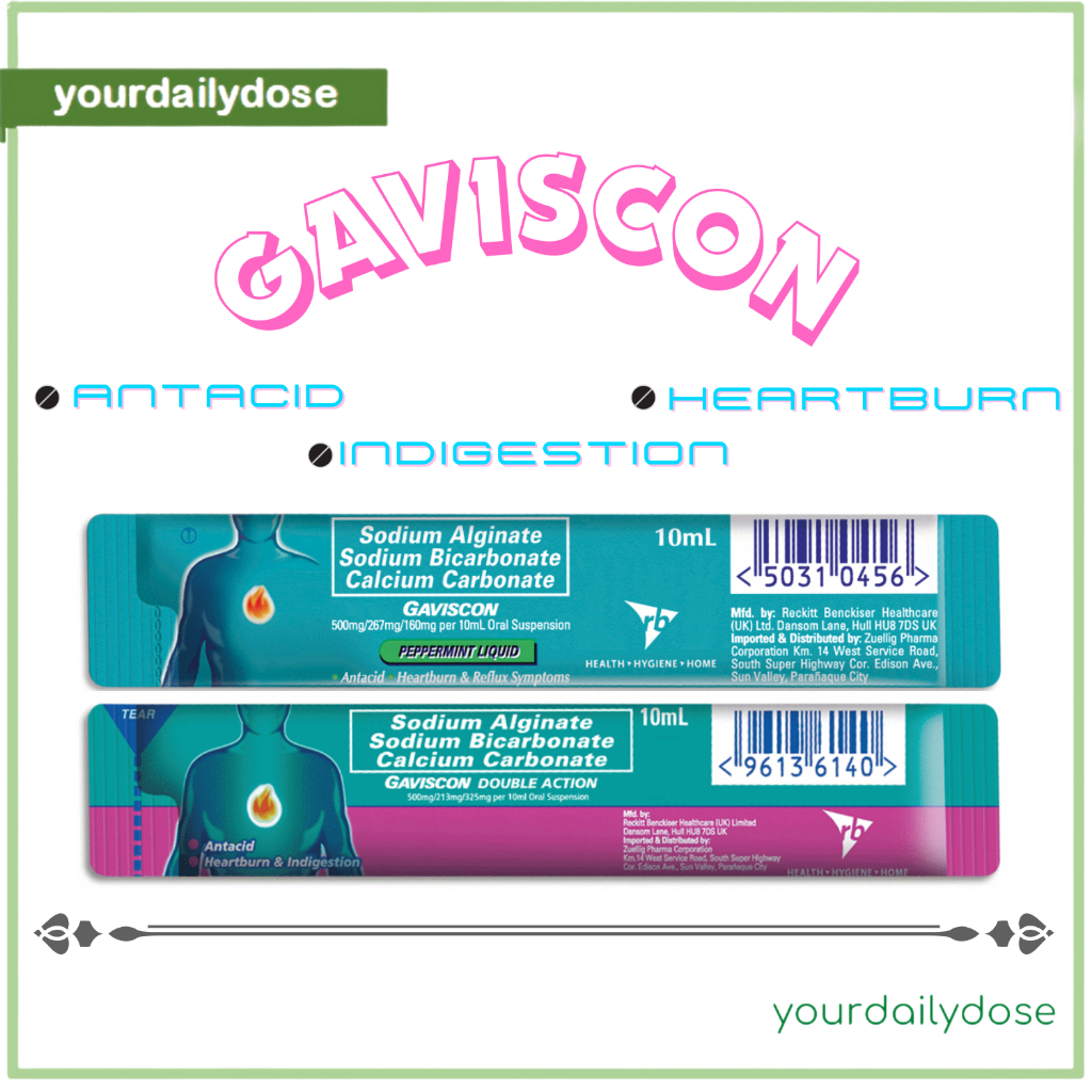 GAVISCON ANTACID & HEARTBURN LIQUID SACHET 10ML | Shopee Philippines