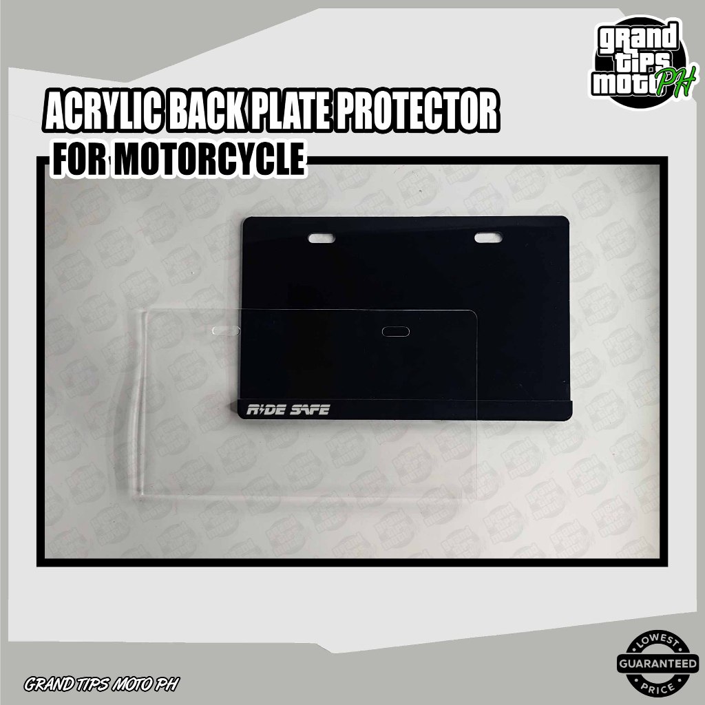 PLATE NUMBER BACK PROTECTION COVER FOR MOTORCYCLE - SILVER RIDESAFE V1 ...